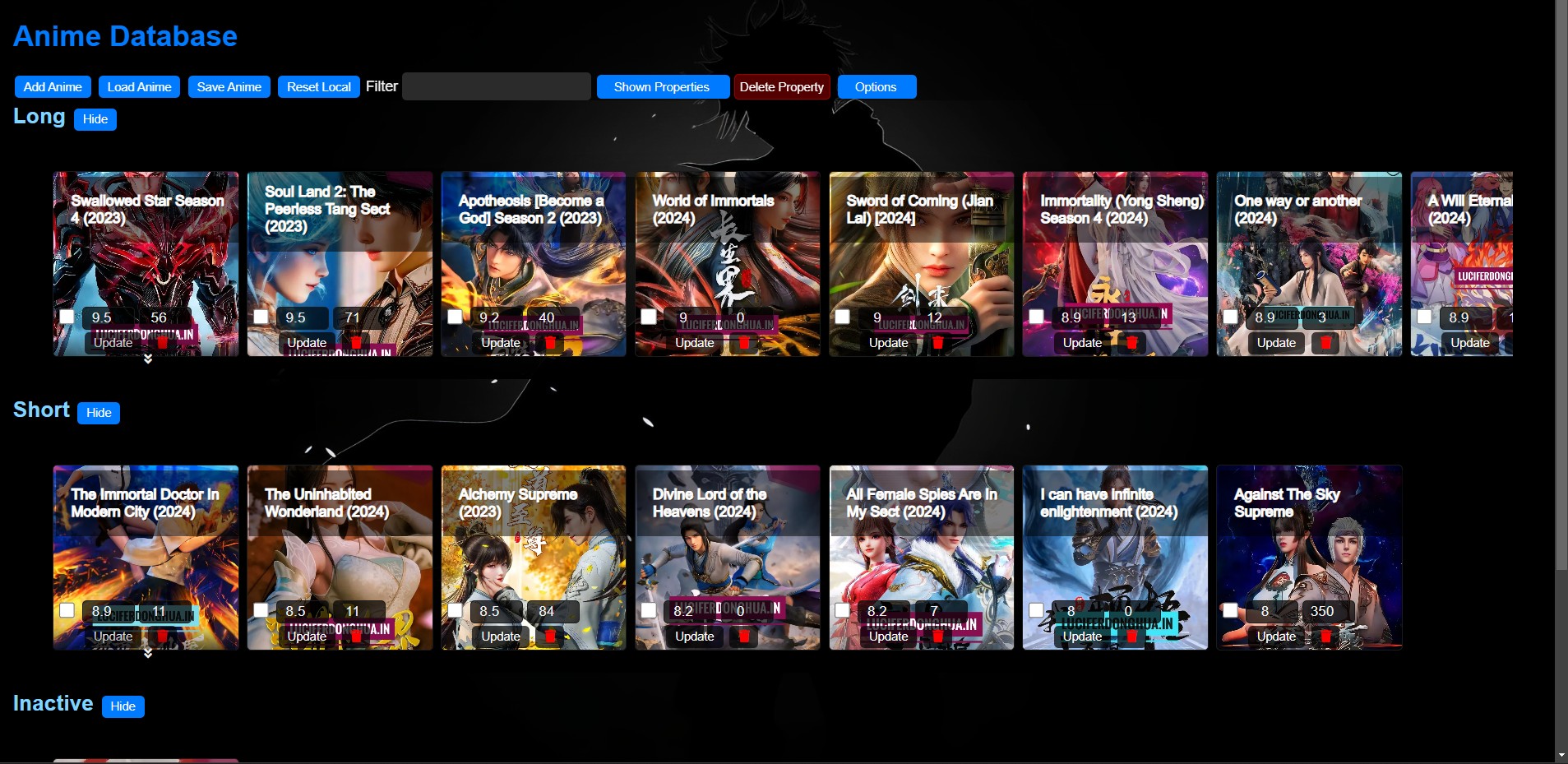 AnimeManager | A manager to add and keep track of animes/donghua/other ...
